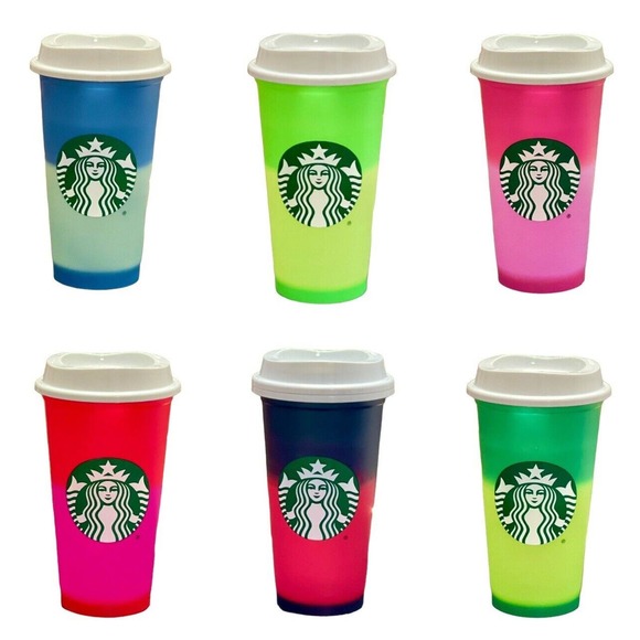 Starbucks | Dining | New Starbucks Reusable Color Changing Cold Cups 5 ...